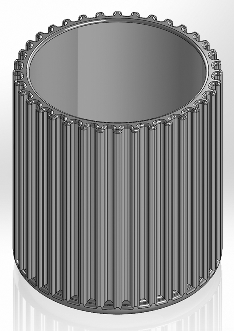 A round pencil cup with vertical slits and a softer bottom - Pinshape