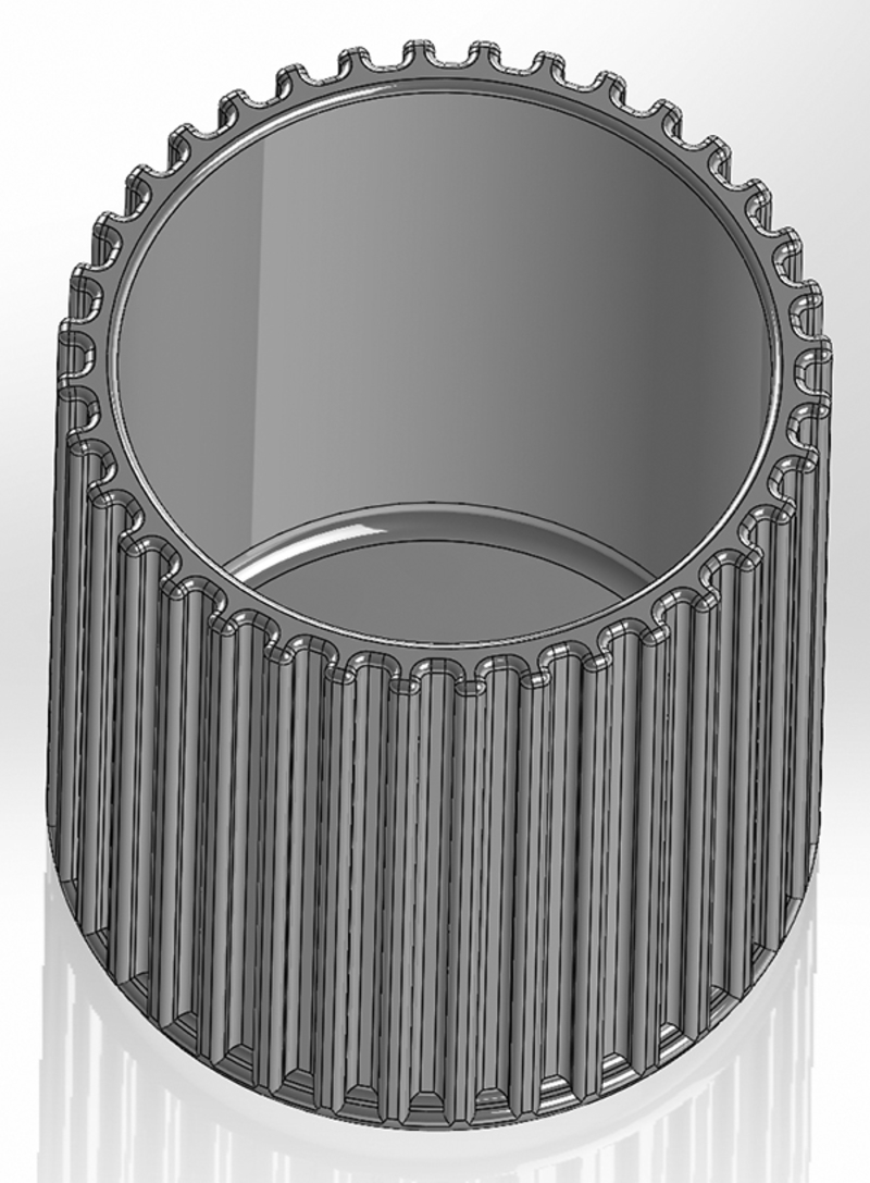 A round pencil cup with vertical slits and a softer bottom - Pinshape