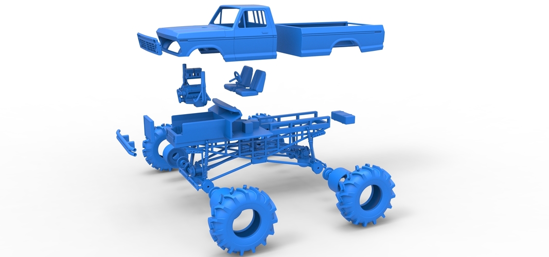 3D Printed Redneck Rave Mud truck Scale 1:25 by CosplayItemsRock | Pinshape