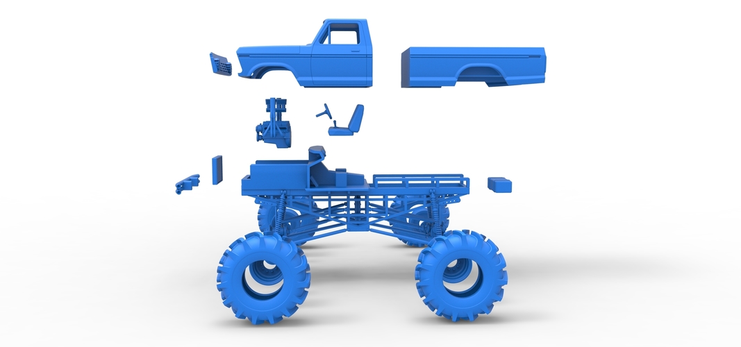 3D Printed Redneck Rave Mud truck Scale 1:25 by CosplayItemsRock | Pinshape