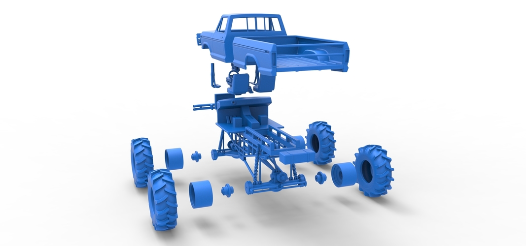 3D Printed Redneck Rave Mud truck Scale 1:25 by CosplayItemsRock | Pinshape