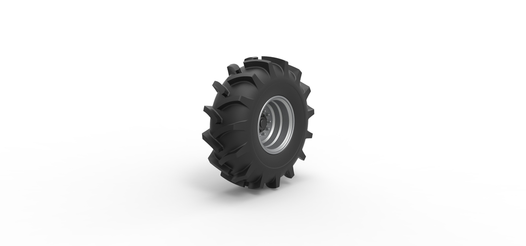 3D Printed Wheel of Redneck Rave Mud truck 1:25 by TechItemsRock | Pinshape