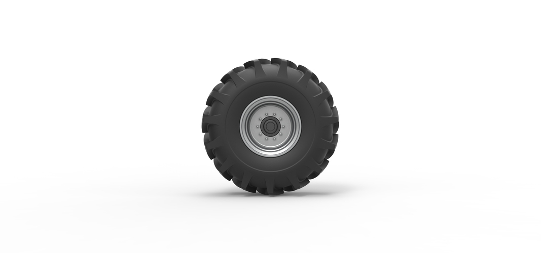3D Printed Wheel of Redneck Rave Mud truck 1:25 by TechItemsRock | Pinshape