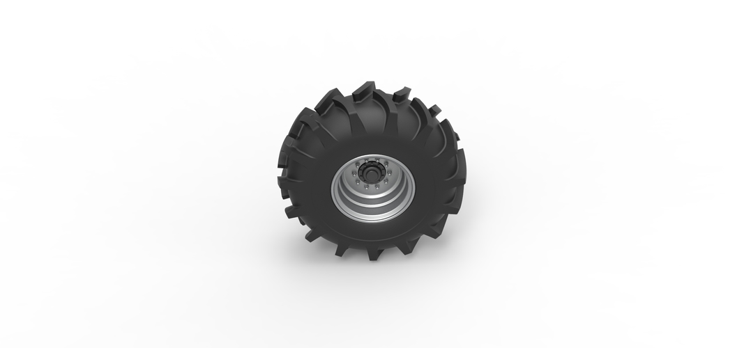 3D Printed Wheel of Redneck Rave Mud truck 1:25 by TechItemsRock | Pinshape