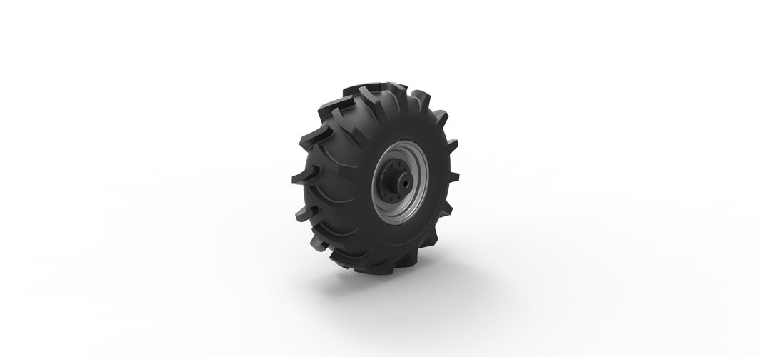 3D Printed Wheel of Redneck Rave Mud truck 1:25 by TechItemsRock | Pinshape