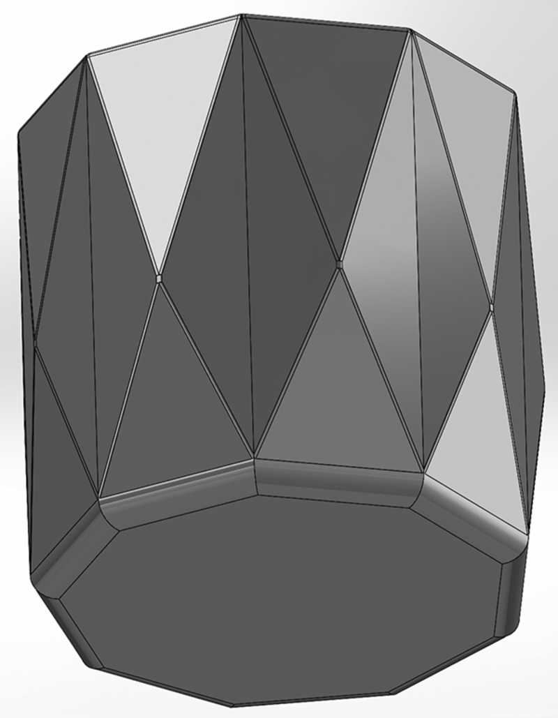 A nine-cornered pencil box with pyramids on the sides - Pinshape