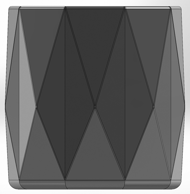 A nine-cornered pencil box with pyramids on the sides - Pinshape