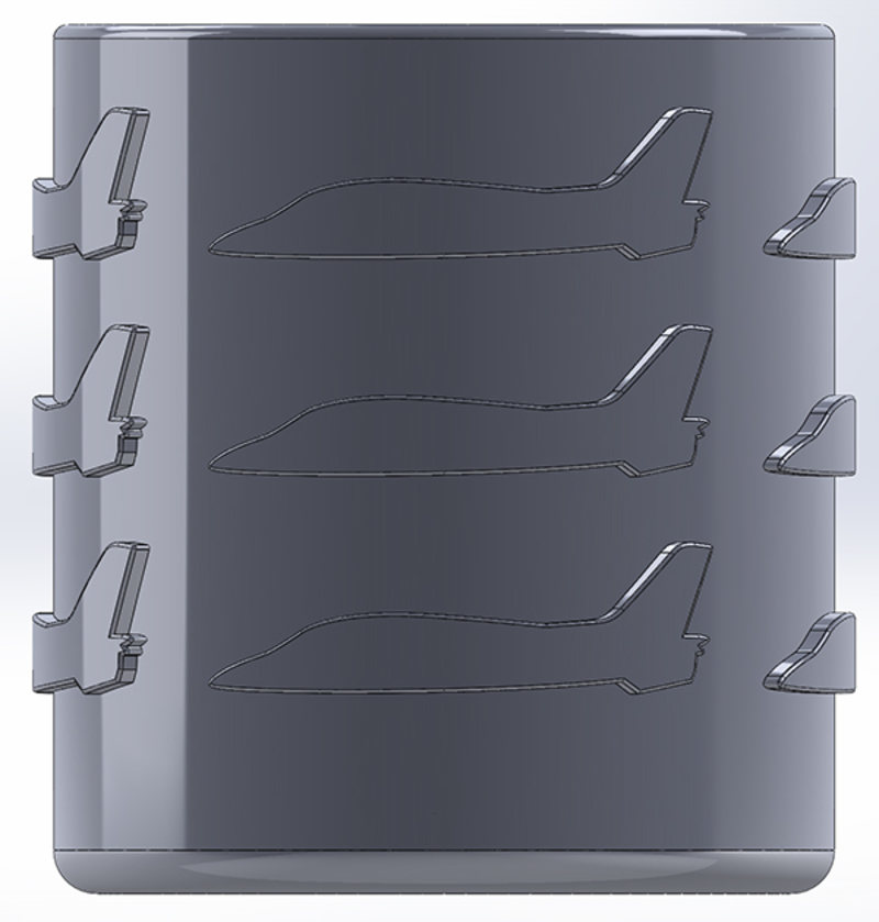 Round pen cup with internal hexagon and G-4 aircraft - Pinshape