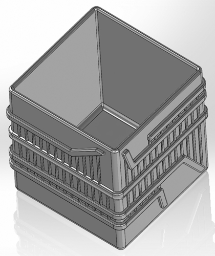 3D Printed A square pen cup with different protrusions around the rim ...