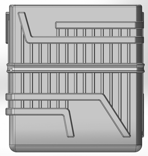3D Printed A square pen cup with different protrusions around the rim ...