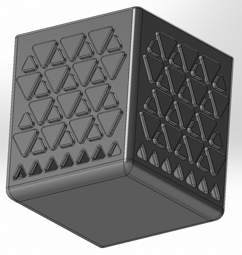 3D Printed A square pencil cup with triangle ridges and slits by ...