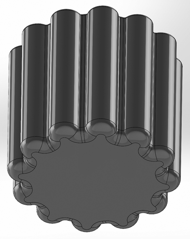 Pen cup with cylinders on the side - Pinshape