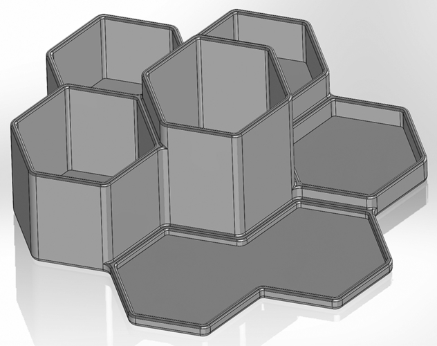 3D Printed Desk organizer made of hexagonal prisms by dcvetkovic | Pinshape