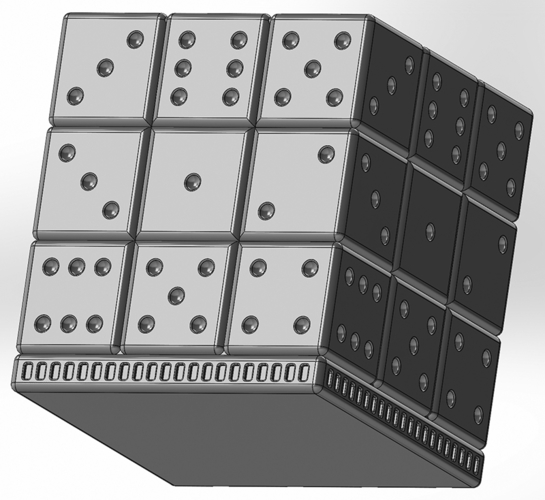 3D Printed A rectangular pencil cup made of Yamb cubes by dcvetkovic ...
