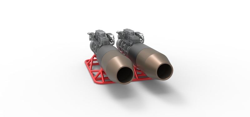 2 Jet engines on the frame Scale 1:25 - Pinshape