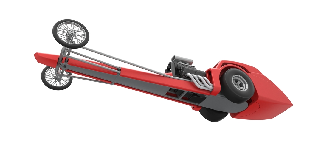 3D Printed Front engine old school dragster with shell V8 Scale 1:25 by ...