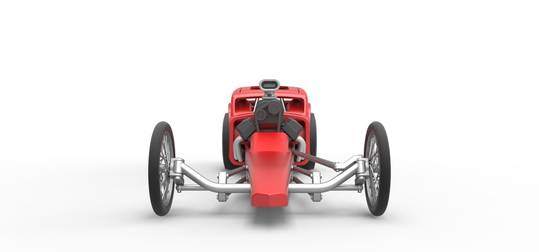 3D Printed Front engine old school dragster with shell V8 Scale 1:25 by ...