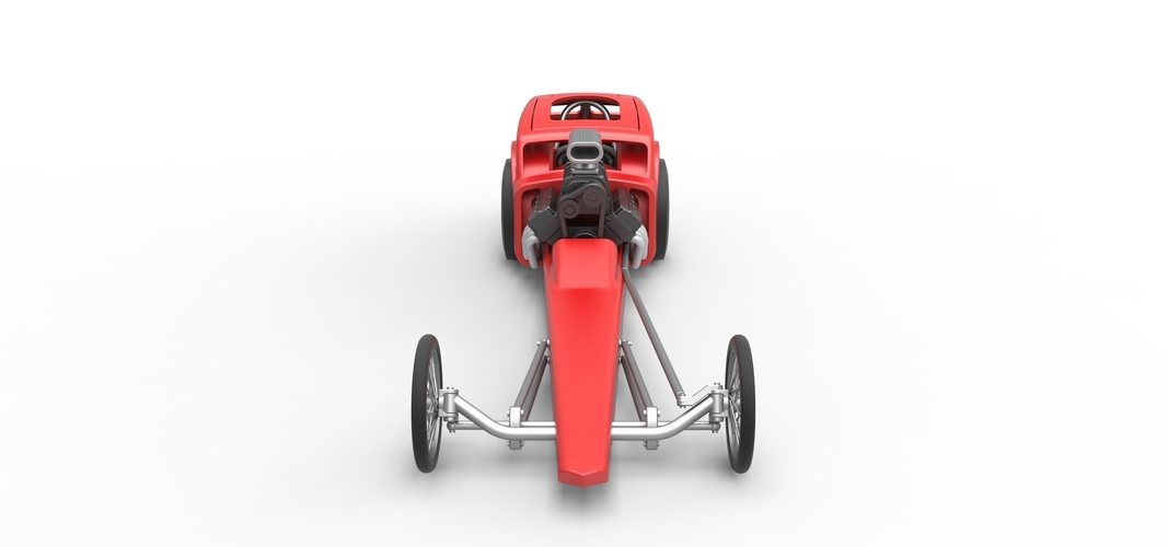 3D Printed Front engine old school dragster with shell V8 Scale 1:25 by ...