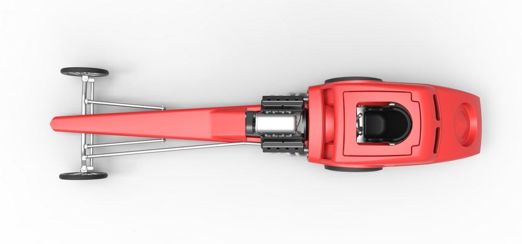 3D Printed Front engine old school dragster with shell V8 Scale 1:25 by ...