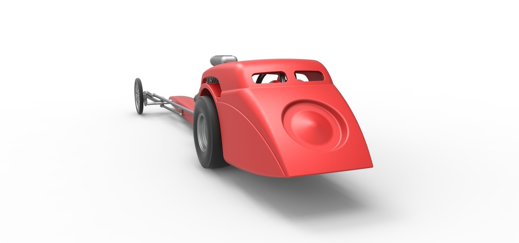 3D Printed Front engine old school dragster with shell V8 Scale 1:25 by ...