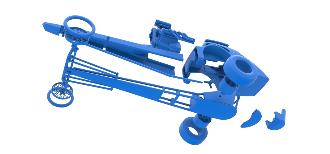 3D Printed Front engine old school dragster with shell V8 Scale 1:25 by ...