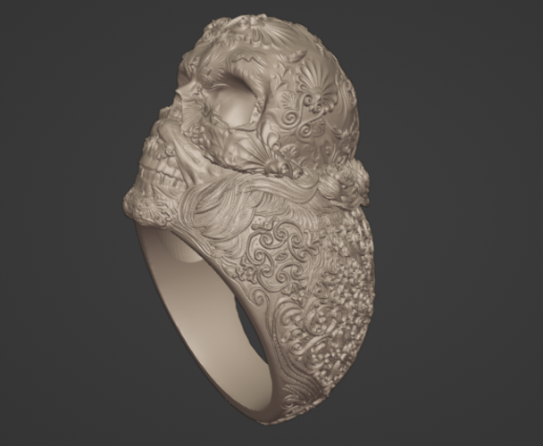 3D Printed skull ring by alzintanwar | Pinshape