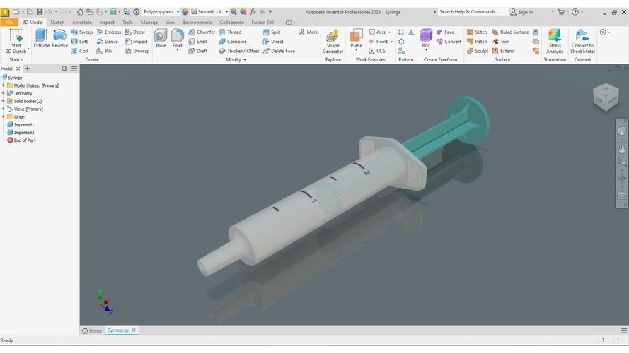 3D Printed Syringe by Furqan03 | Pinshape