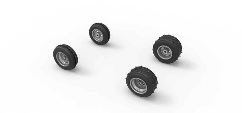 Wheel set of Ice Sprint car Scale 1:25 - Pinshape