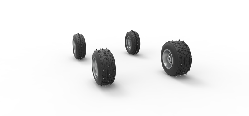 Wheel set of Ice Sprint car Scale 1:25 - Pinshape