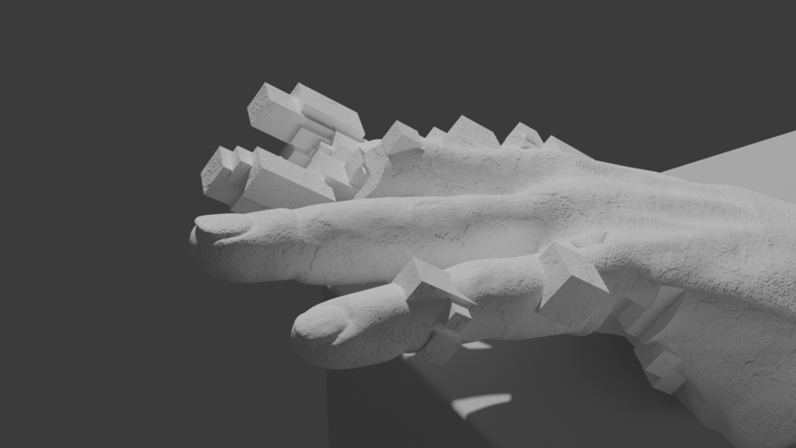 3D Printed Cube Hand Sculpture by STLModelShop | Pinshape
