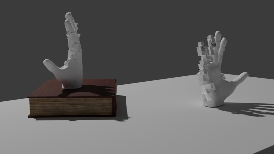 3D Printed Cube Hand Sculpture by STLModelShop | Pinshape