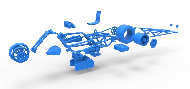 Top fuel dragster motorcycle Base 1:25 - Pinshape