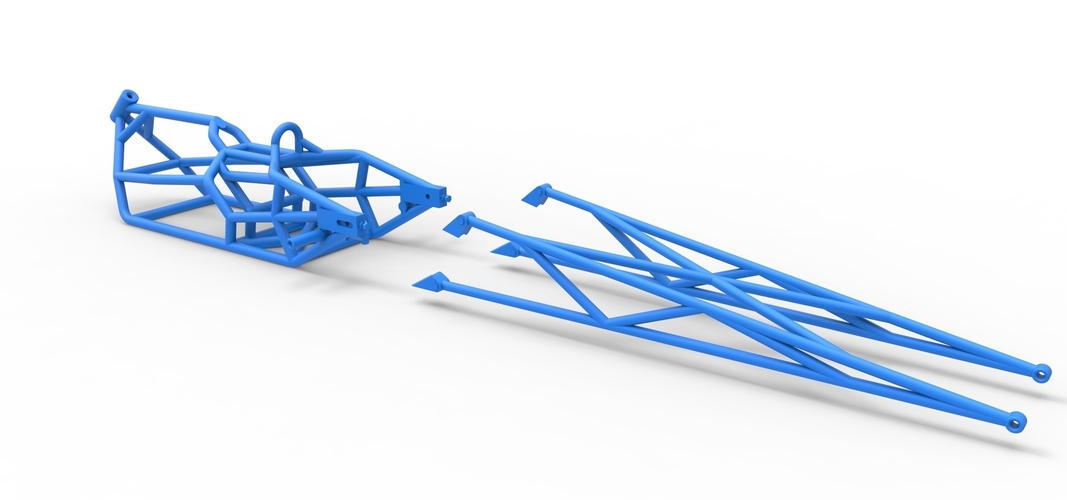 3D Printed Frame of Top fuel dragster motorcycle Scale 1:25 by ...