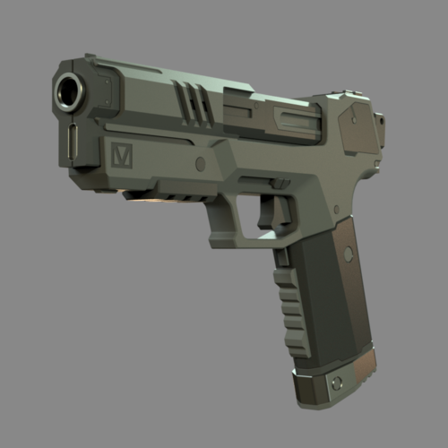 3D Printed M-76e Omaha Tech Pistol - Militech Cyberpunk 2077 3D Model ...