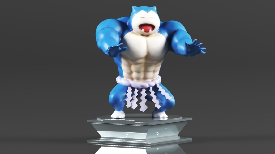 3D Printed Figura de acción Pokémon Snorlax Bodybuilder by Nguyen Bin ...