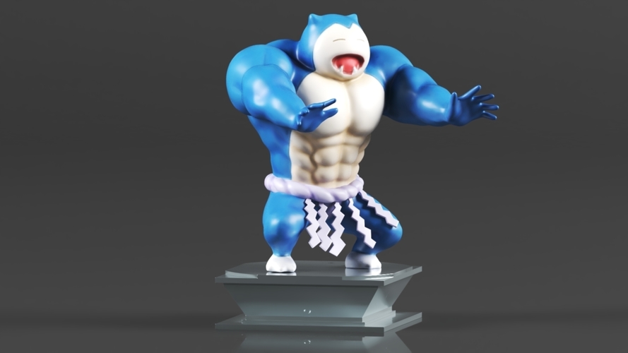 3D Printed Figura de acción Pokémon Snorlax Bodybuilder by Nguyen Bin ...