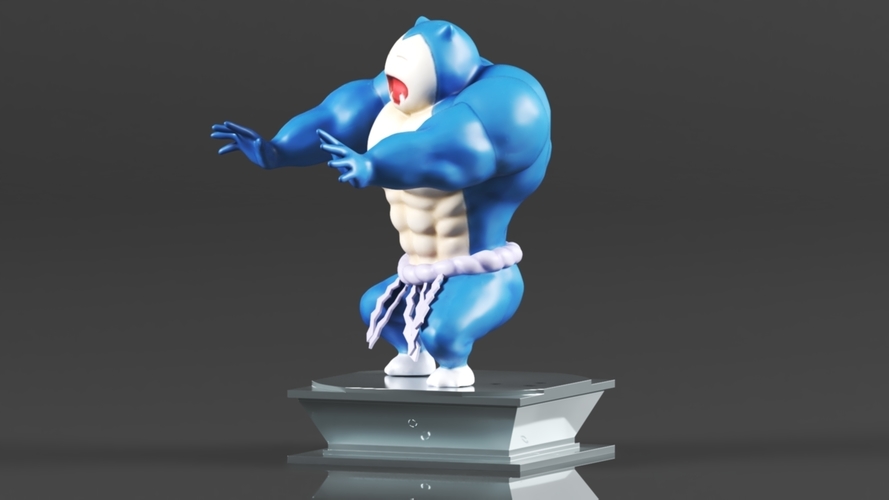3D Printed Figura de acción Pokémon Snorlax Bodybuilder by Nguyen Bin ...