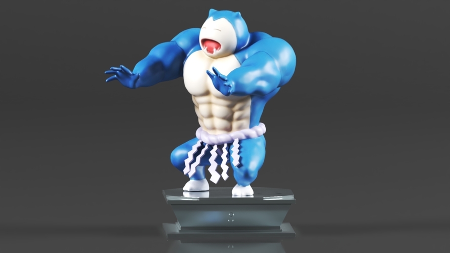 3D Printed Figura de acción Pokémon Snorlax Bodybuilder by Nguyen Bin ...