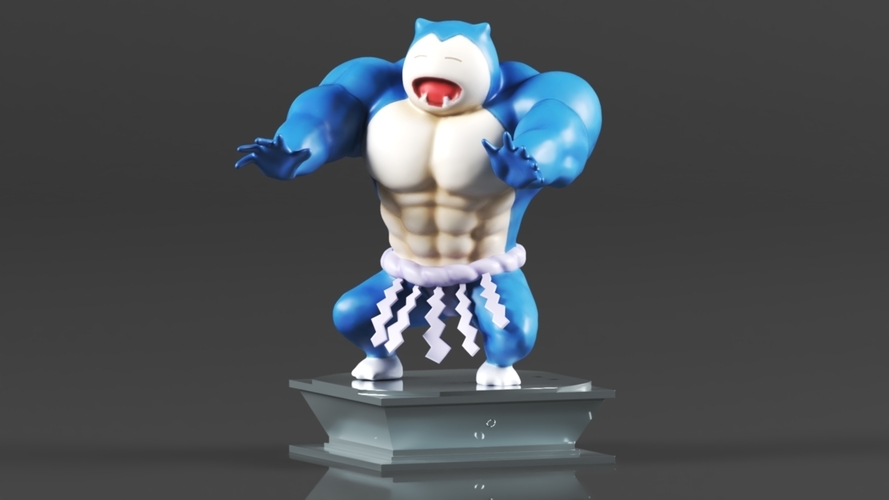 3D Printed Figura de acción Pokémon Snorlax Bodybuilder by Nguyen Bin ...