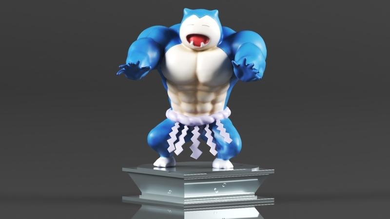 Figura de acción Pokémon Snorlax Bodybuilder - Pinshape