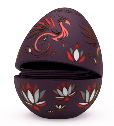 3D Printed Fire Lily Dragon Egg Embossed & Debossed 3MF & STL by ...