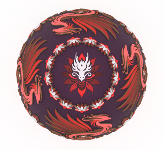 3D Printed Fire Lily Dragon Egg Embossed & Debossed 3MF & STL by ...