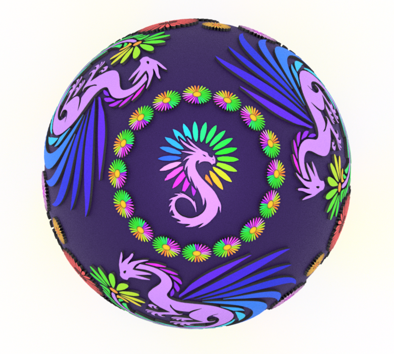 Radiant Daisy Dragon Egg Embossed & Debossed 3MF - Pinshape
