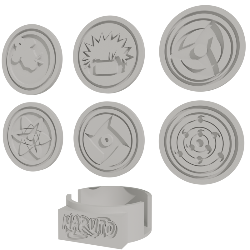 KIT 6 COASTER HOLDER 🥤 NARUTO 🦊🍜🍥 + PERSONALIZED CASE 🌟 - Pinshape