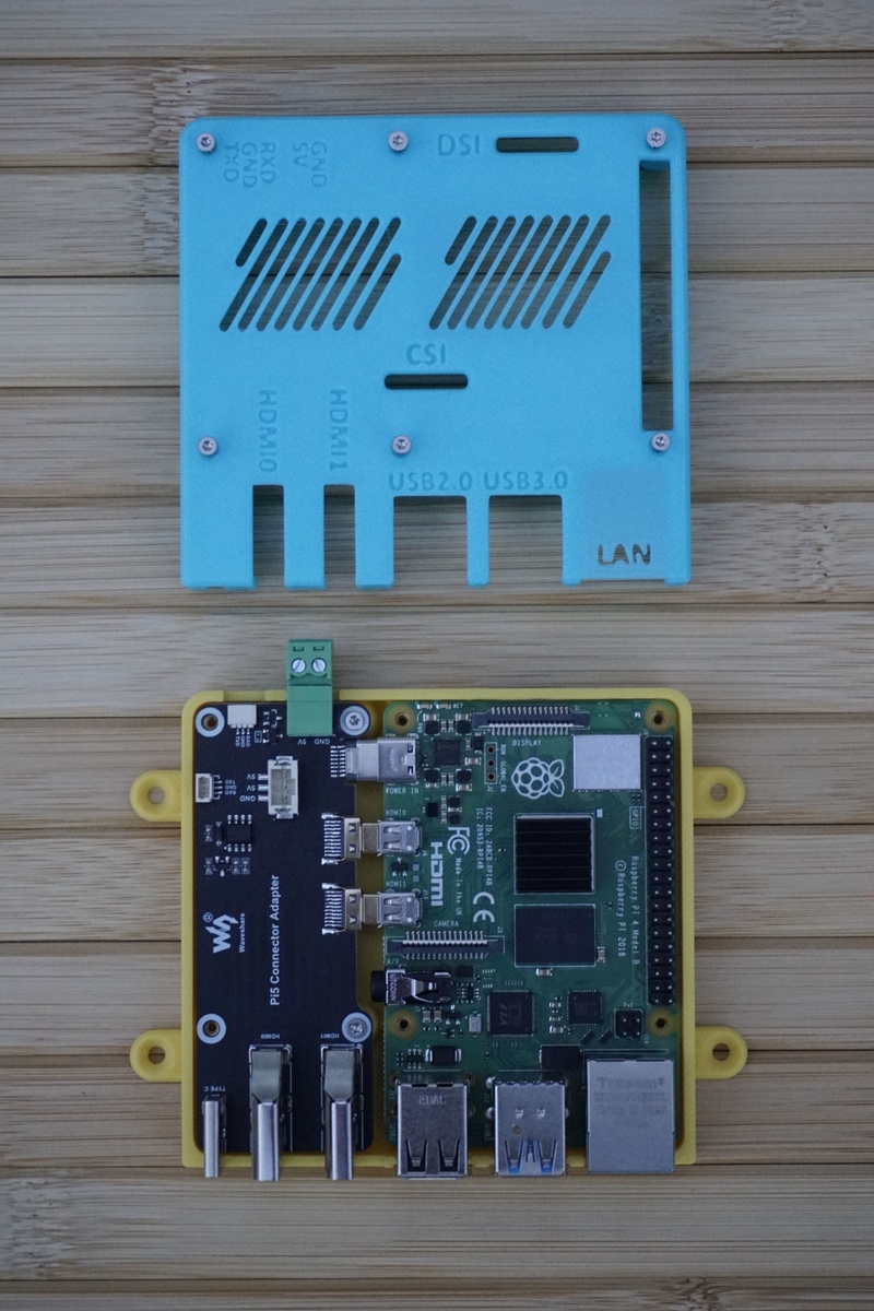 RaspberryPi 4 & Waveshare connector adapter housing - Pinshape