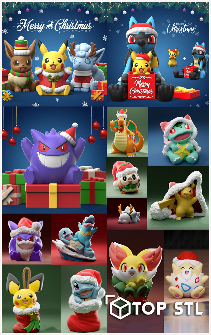 3D Printed Pokemon Christmas Pack STL 3D Print Models by amineboky ...