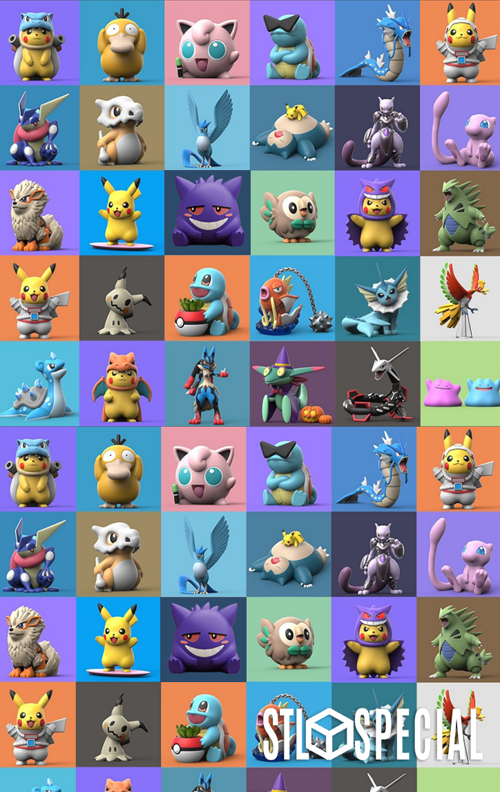 3D Printed Pokemon Pack STL – Create Your Own Pokemon Universe by ...