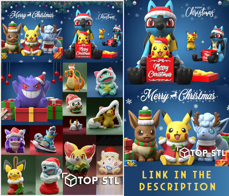 3D Printed Pokemon Christmas Pack STL 3D Print Models by amineboky ...