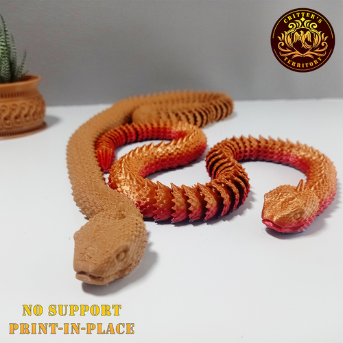 3D Printed Articulated Spiky Viper Snake by Critters Territory | Pinshape
