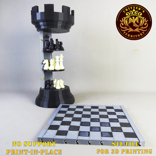 3D Printed Flexible Chess Board by Critters Territory | Pinshape